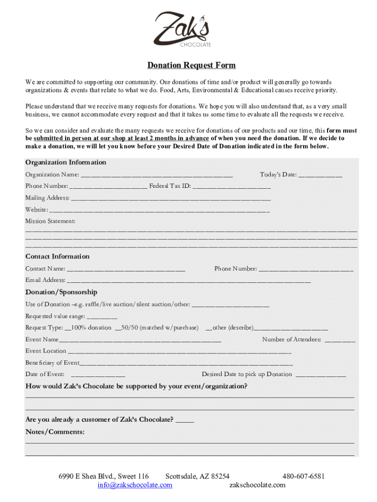 Gourmet Gift Baskets Donation Request - Fill Online, Printable ...