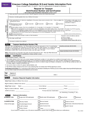 Fillable Online W-9 Form - EC Substitute. Request for Taxpayer Identification Number and ...