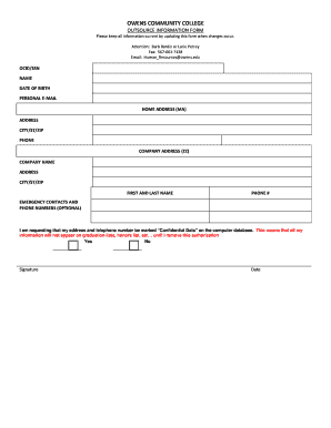 Fillable Online owens OUTSOURCE INFORMATION FORM Fax Email Print ...