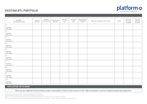 Fillable Online EXISTING BTL PORTFOLIO - Platform Fax Email Print ...