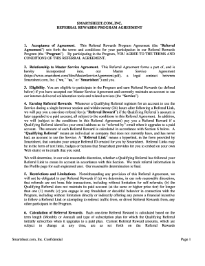 Fillable Online REFERRAL REWARDS PROGRAM AGREEMENT Fax Email Print ...