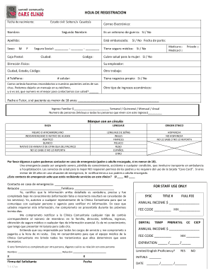 Fillable Online Spanish Health History Form 2012 1 Fax Email Print ...