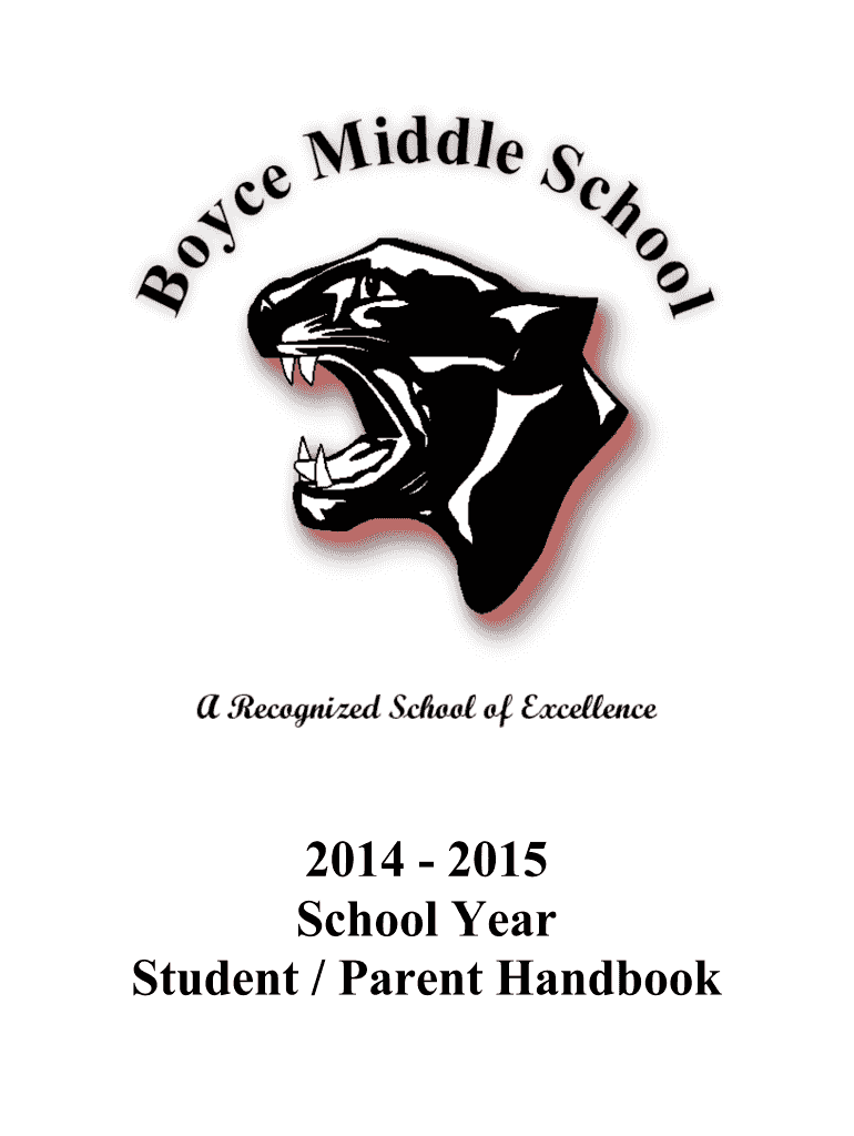 Fillable Online Boyce StudentParent Handbook - Upper bStb bClairb ...