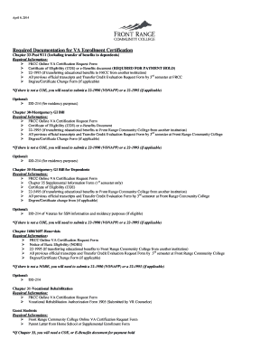 Fillable Online FRCC Online VA Certification Request Form Fax Email ...