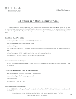 Fillable Online VA Required Documents Form Fax Email Print - pdfFiller