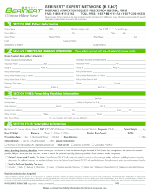 Fillable Online Berinert Referral Form Fax Email Print - pdfFiller