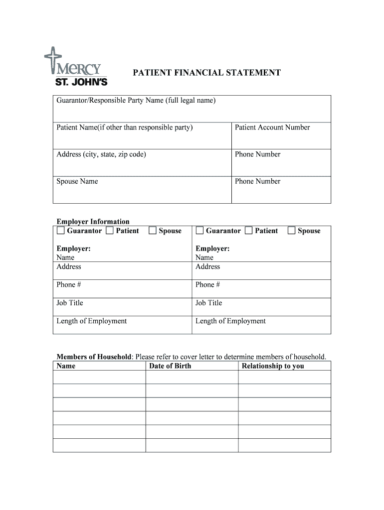 Fillable Online Patient Financial Statement.doc Fax Email Print - pdfFiller