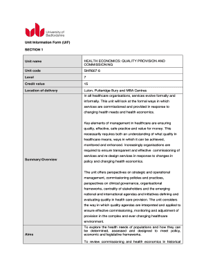 Fillable Online Unit Information Form (UIF) SECTION 1 Unit name HEALTH ...