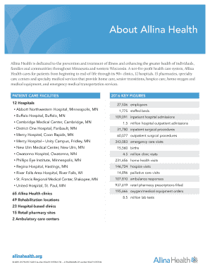 Fillable Online allinahealth Allina Health fact sheet and map Fax Email ...