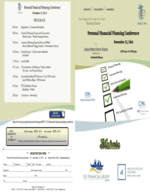 Fillable Online hscpa PFP Conference registration form (fillable ...