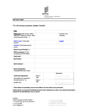 Fillable Online WIPO Refund Form Fax Email Print - pdfFiller