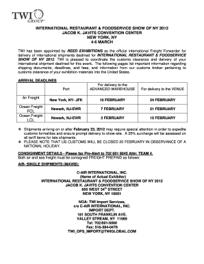 Fillable Online View Customs Broker Order Forms - International ...