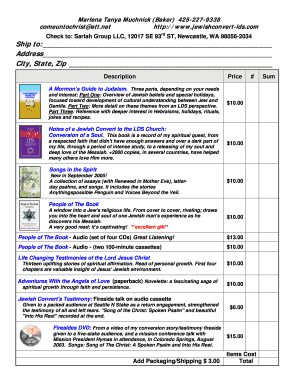 Fillable Online Order Form - Jewish Convert to LDS Fax Email Print ...