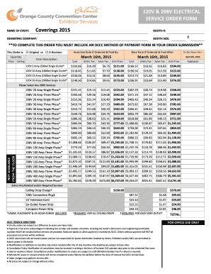 Fillable Online 120V & 208V Electrical Service Order Form - Coverings ...