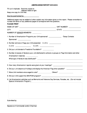 Fillable Online auxiliary dav AMERICANISM REPORT 2014-b2015b Fill out ...