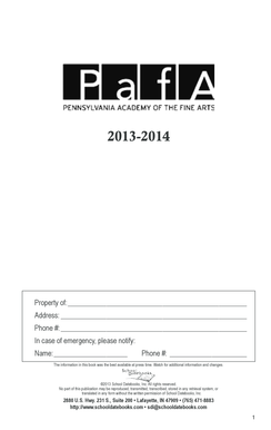 Fillable Online pafa Student Handbook (PDF) - Pennsylvania Academy of ...