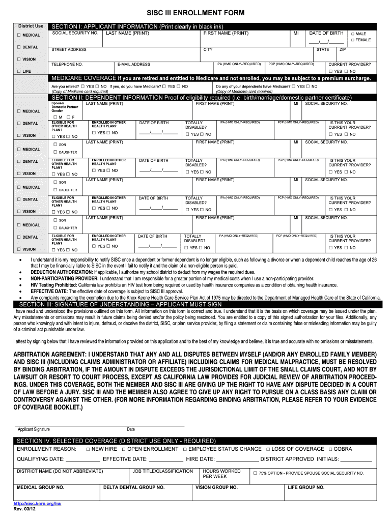 Fillable Online scoe Open Enrollment for Medical Plans Fax Email Print - pdfFiller