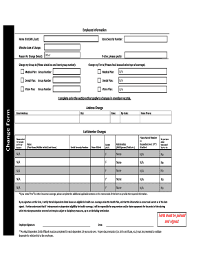 Fillable Online Medical Change Form.pdf Fax Email Print - pdfFiller