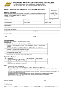 Fillable Online Application form - Singapore Institute of Surveyors and ...