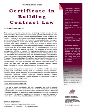 Fillable Online Certificate in Building Contract Law - Singapore ...