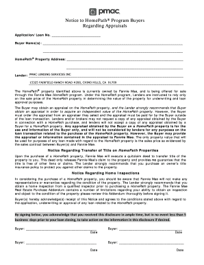 Fillable Online HomePath Appraisal Disclosure.doc Fax Email Print ...