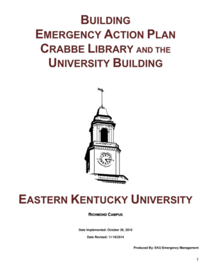 Fillable Online emergency eku Library and University Building - Emergency Management - Eastern ...