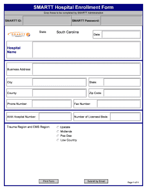 Fillable Online emspic SMARTT Hospital Enrollment Form Fax Email Print ...