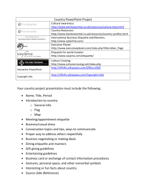 Fillable Online Country PowerPoint Project Fax Email Print - pdfFiller
