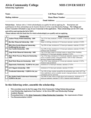 Fillable Online Scholarships Indicate with a which scholarship(s) you ...