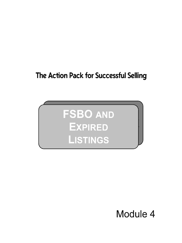 Fillable Online Action pack fsbo and expired blistingsb Fax Email Print ...