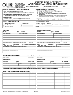Fillable Online ourcuonline Printable Loan Application - OUR Credit ...