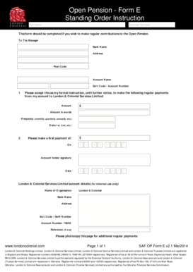Fillable Online Form E Standing Order Instruction - London & Colonial ...