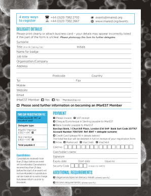 Fillable Online imarest Registration Form - IMarEST Fax Email Print ...