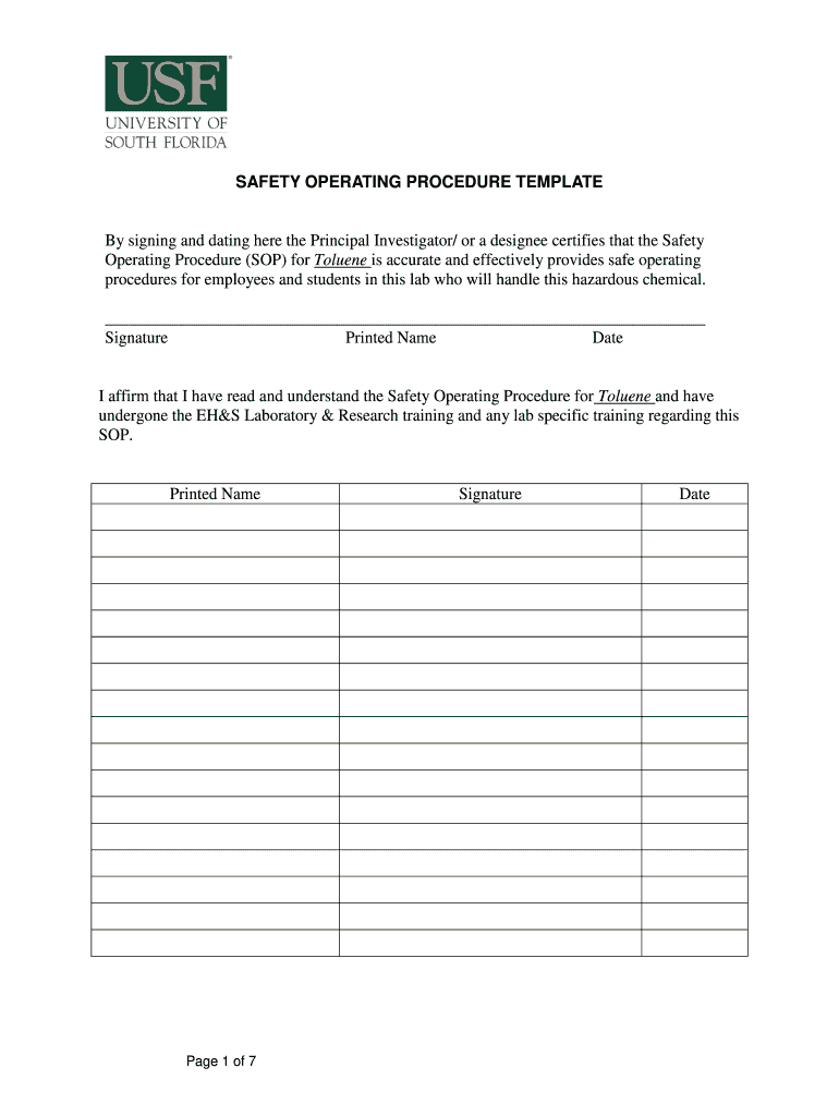 Fillable Online SOP template & guidance Fax Email Print - pdfFiller
