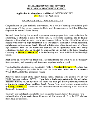 Fillable Online hilliardschools NHS-Admissions-Packet-Junior-with ...