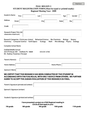 Fillable Online parklandsd PJAS REGION 3 Fax Email Print - pdfFiller