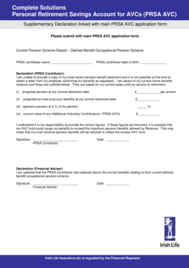 Fillable Online Complete Solutions Personal Retirement Savings Account for Fax Email Print ...