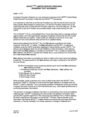 Fillable Online NCOA Link Processing Acknowledgement Form - Resident ...