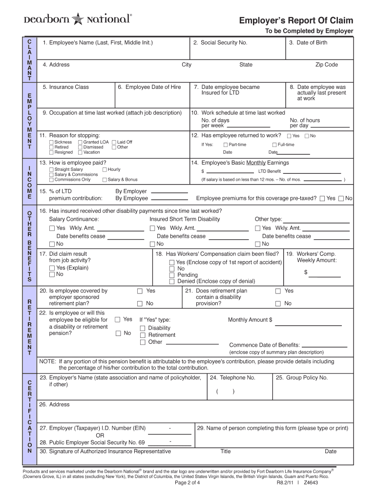 Fillable Online Group Long-Term Disability Claim Form - Filice ...