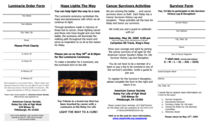 Fillable Online Luminaria Order Form Hope Lights The Way Cancer ...