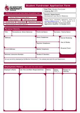 Fillable Online Student Fundraiser Application Form Fax Email Print ...