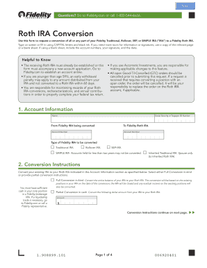 Fillable Online Roth IRA Conversion (PDF) - Fidelity Investments Fax ...
