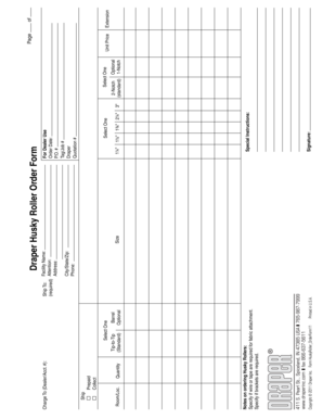 Fillable Online Draper Husky Roller Order Form Fax Email Print - pdfFiller