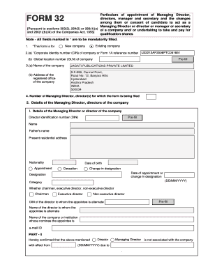 Fillable Online directors, manager and secretary and the changes Fax ...