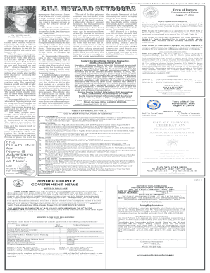 Fillable Online BBillb Howard Outdoors - The Pender-Topsail Post amp ...