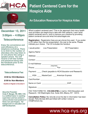 Fillable Online hca-nys Patient Centered Care for the - hca-nys Fax Email Print - pdfFiller