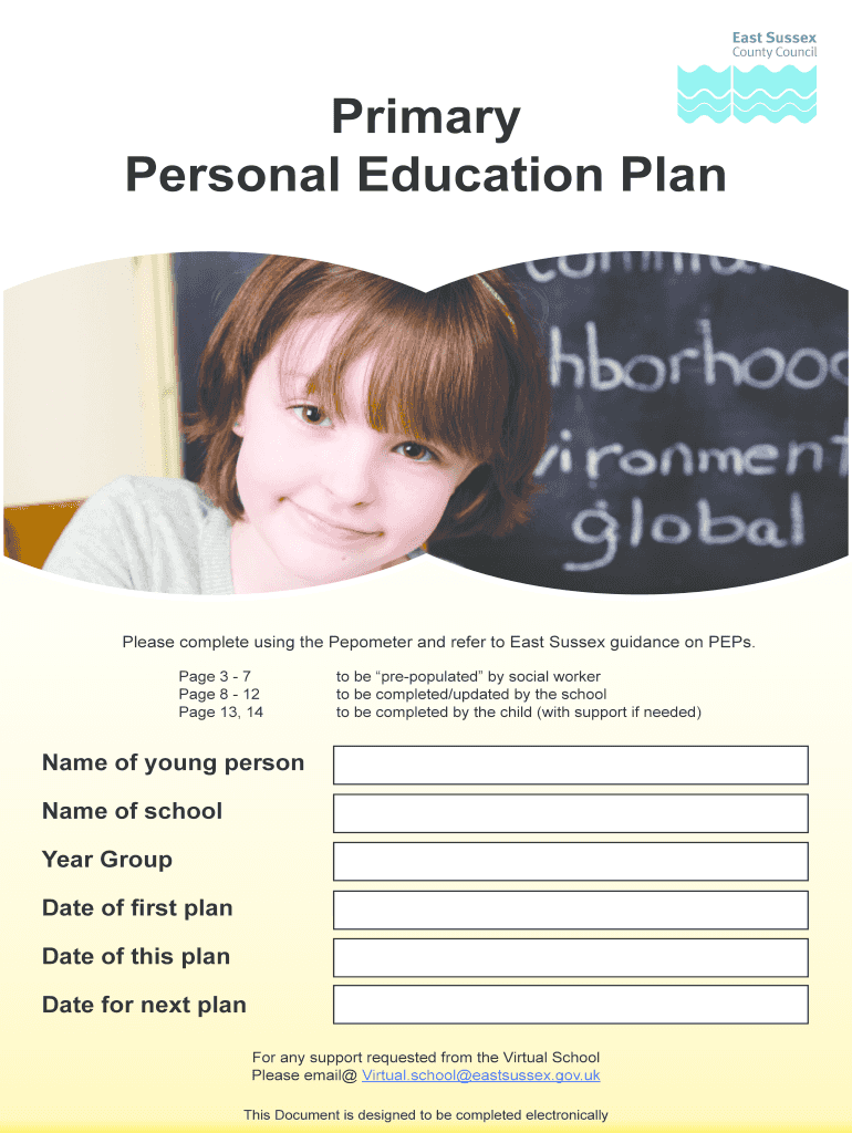 Fillable Online Primary Personal Education Plan - Czone Fax Email Print ...