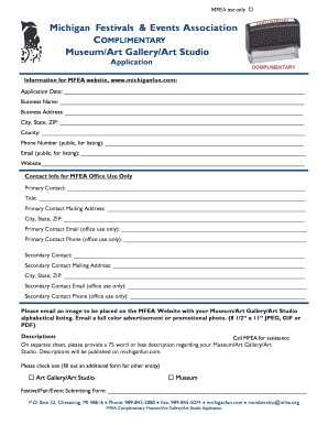 Fillable Online Application - Museum-Art Gallery with letter - Michigan ...