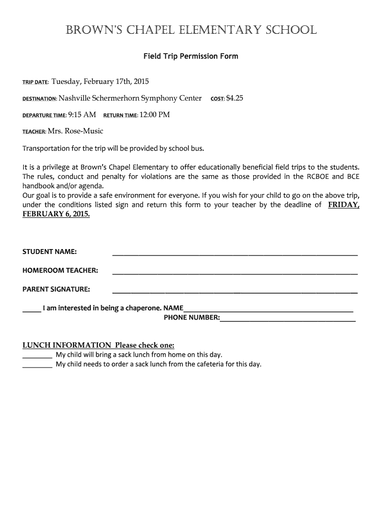 Fillable Online bce rcs k12 tn BROWNS CHAPEL ELEMENTARY SCHOOL - bce ...