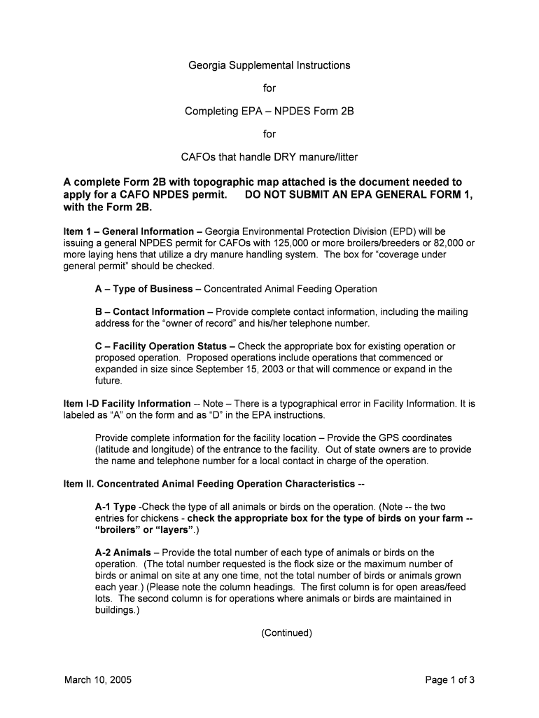 Fillable Online Supplemental Instructions for Completing EPA -- Form 1 ...